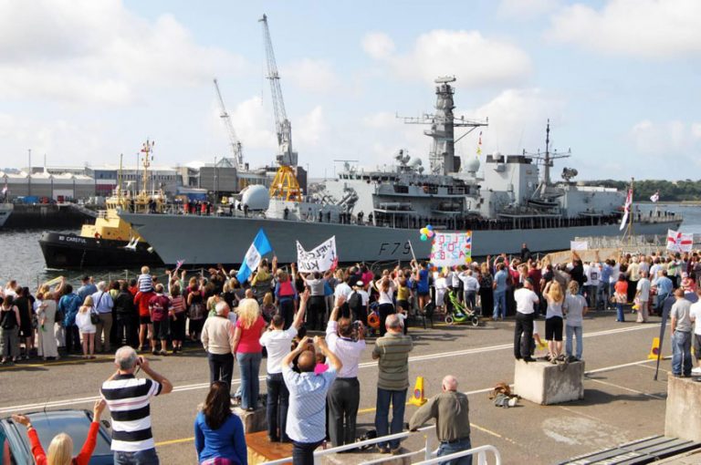 Warm welcome for HMS Portland home from policing | Just Plymouth