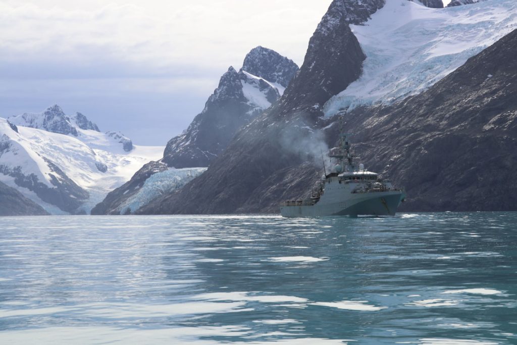 Patrol ship HMS Medway sails into a world of stark beauty in the South ...